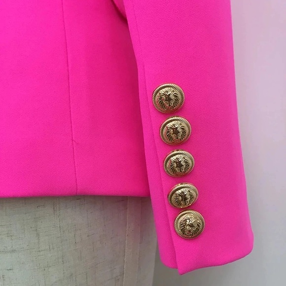 Jackets & Coats | Nwot Jam Luxury Wear Brand Double Breasted Hot Pink ...